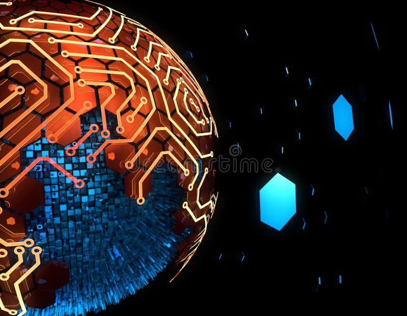 Electronic Circuit and Financial Technology Earth, Intelligent Network ...