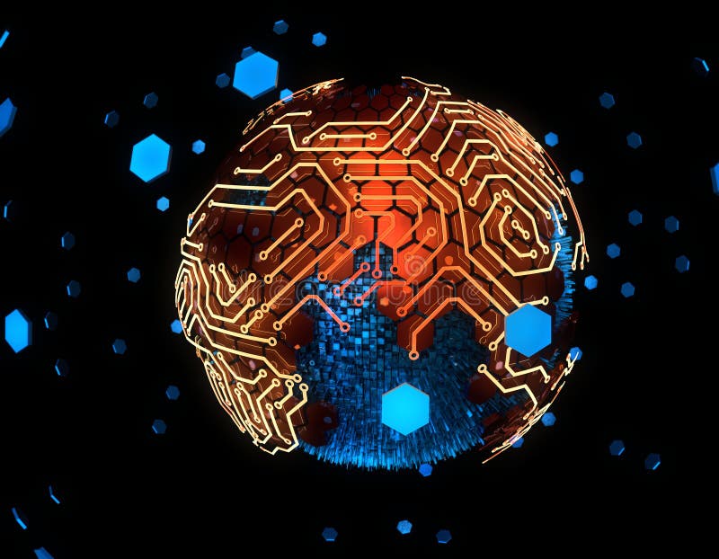 Electronic Circuit and Financial Technology Earth, Intelligent Network ...