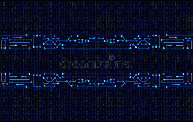 Electronic Circuit Frame on Binary Code Background. High Tech Concept. Digital Banner Stock ...