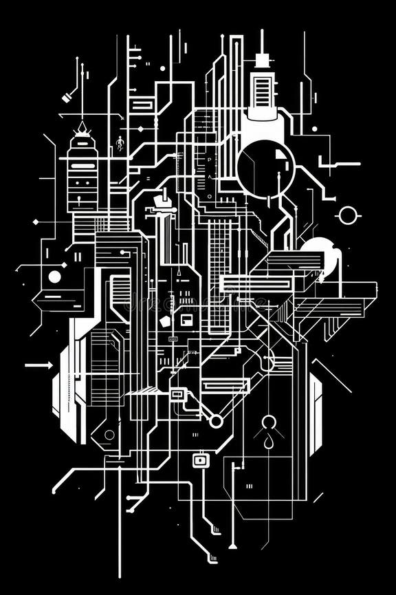 Electronic Circuit Illustration Stock Illustration - Illustration of design, cybernetics: 359534155