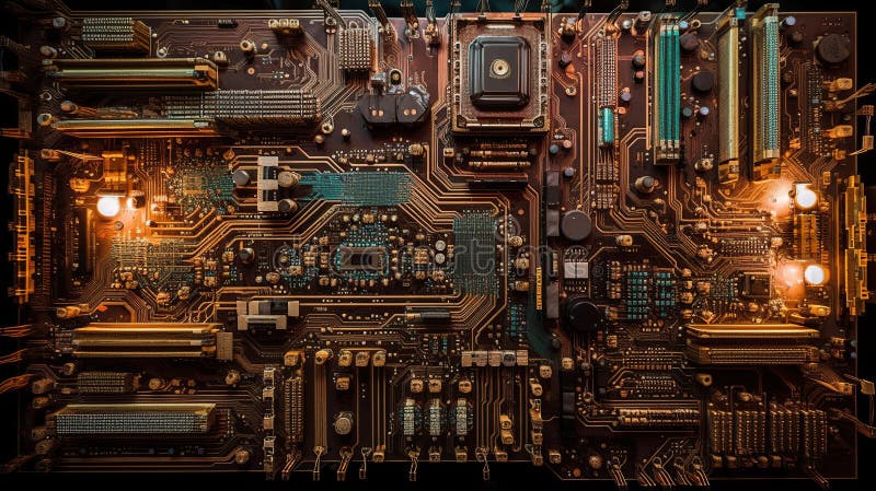 Electronic Circuit Intricate Pathways, Microcomponents, Aesthetics ...