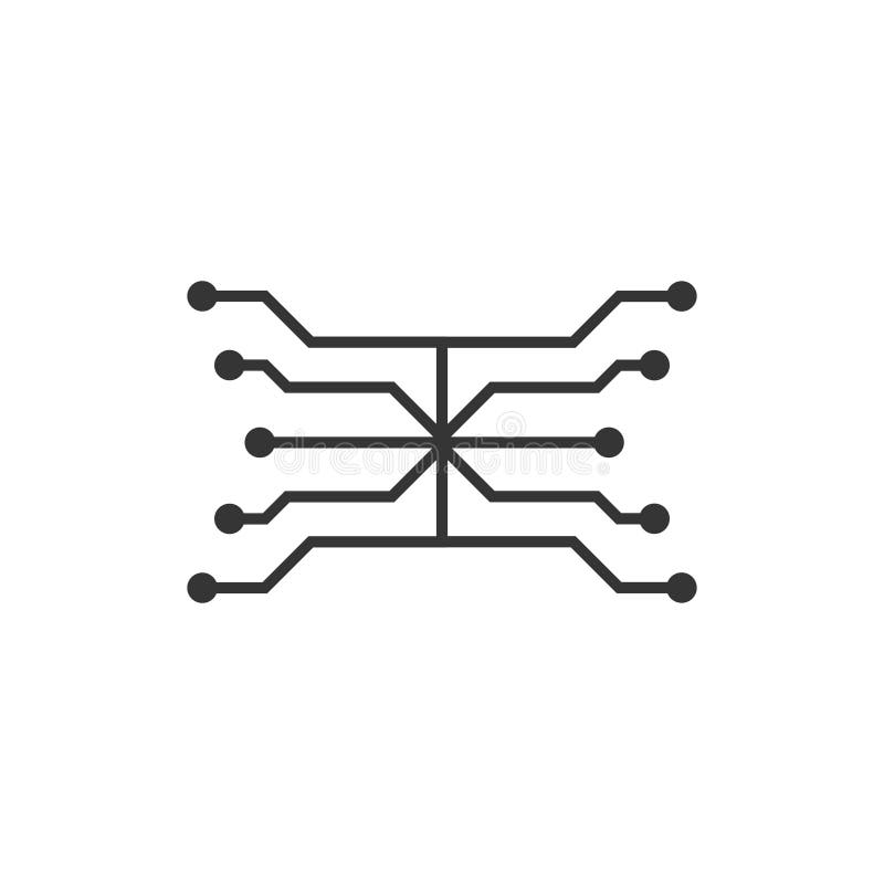 Electronic Circuit Line Icon, Vector Illustration Stock Illustration ...