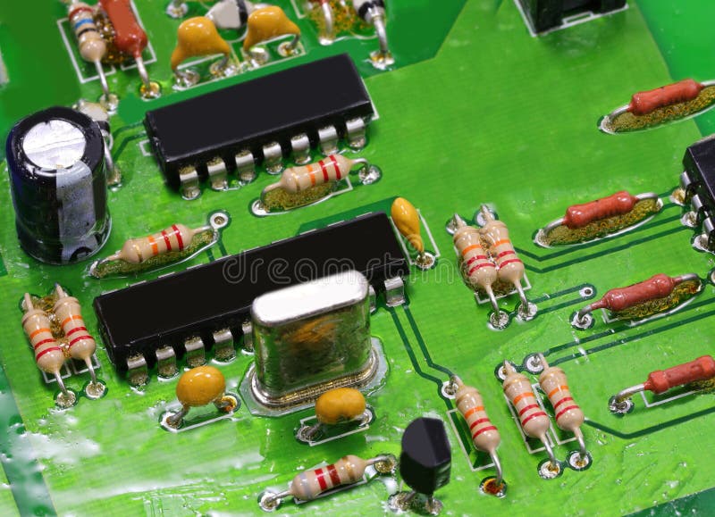 Electronic Circuit with Many Electronic Components Such As Trans Stock ...