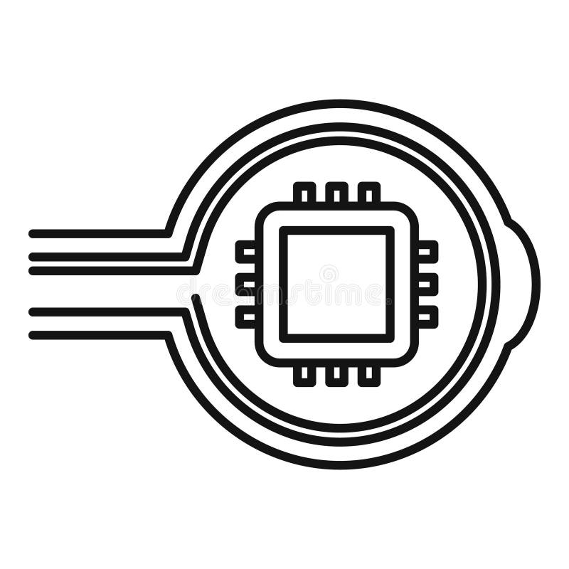 Electronic Circuit with a Microchip Connecting Data Lines Stock Vector ...