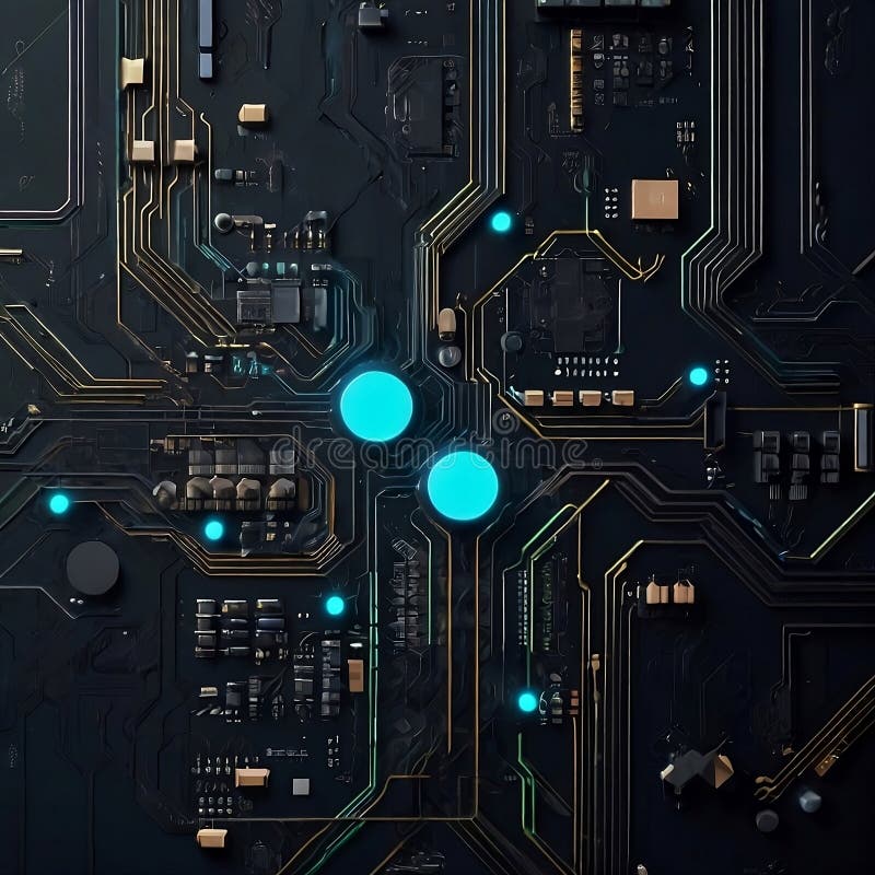 Electronic Circuit, Panel, Circuits, Chip, Blue Lights. Generative AI ...