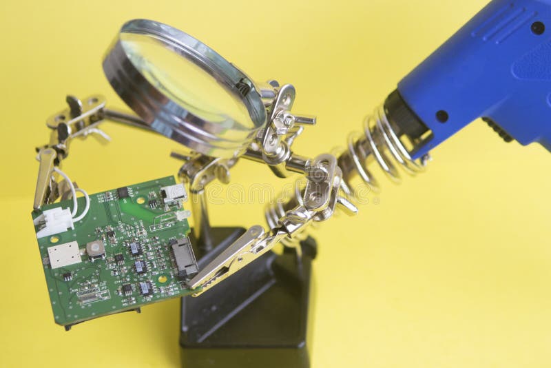 Electronic circuit repair stock image. Image of electronic - 127292371