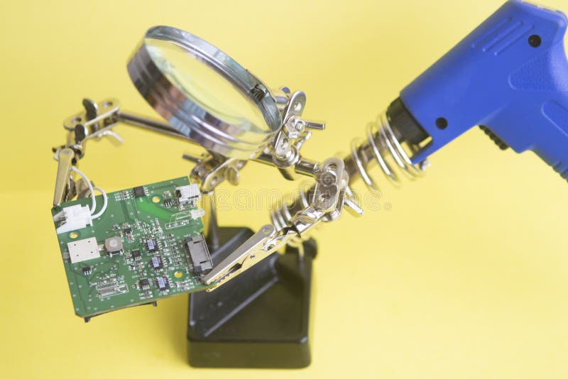 Electronic circuit repair stock image. Image of closeup - 127292299