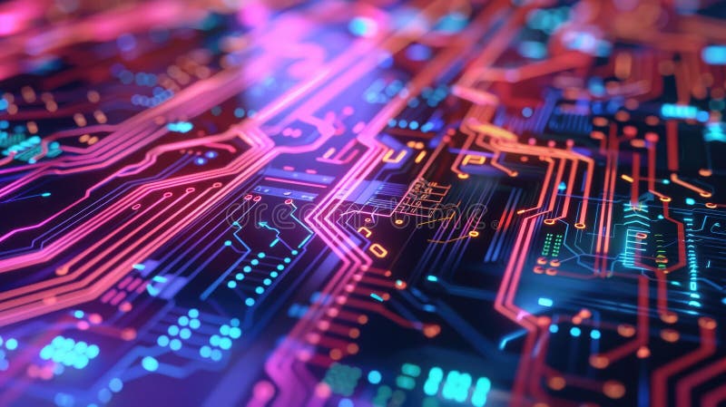 Electronic Circuitry Forms Dynamic Background. Ai Generated Stock ...