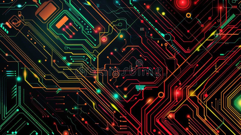 Electronic Circuitry Forms Dynamic Background. Ai Generated Stock ...
