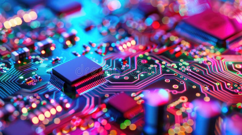 Electronic Circuitry Forms Dynamic Background. Ai Generated Stock ...