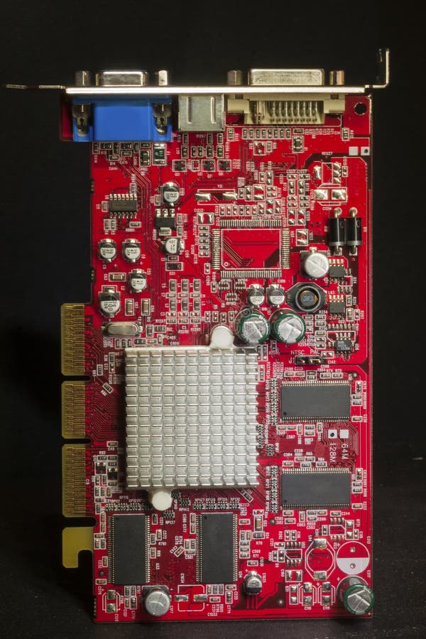 Computer Graphics Video Card Stock Photo - Image of condensors, amps ...