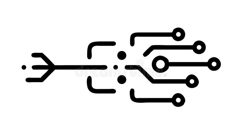 Electronic Circuitry Icon, Digital Connections, Tech Infrastructure ...