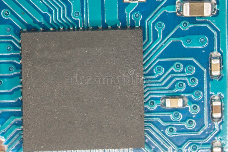Electronic Circuits in Blue and Green Stock Image - Image of ...