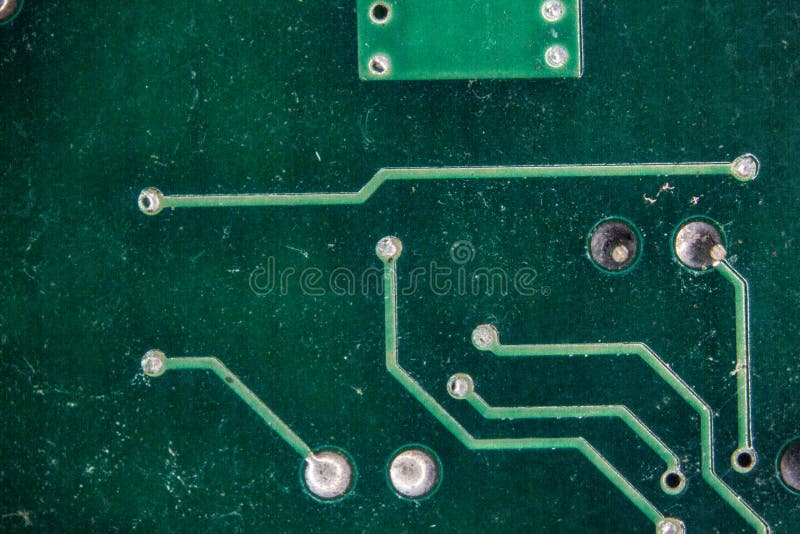 Electronic Circuits in Blue and Green Stock Image - Image of computer ...