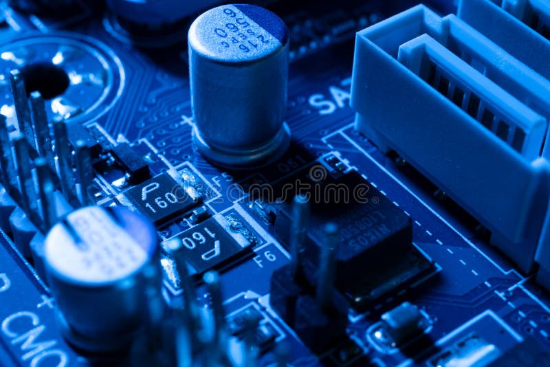 Electronic Circuits in Futuristic Technology Concept. Stock Photo ...