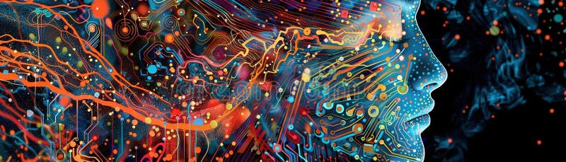 Electronic Circuits and Human Integration Depicted through Abstract Art ...