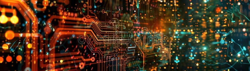 Electronic Circuits and Human Integration Visualized through Abstract ...
