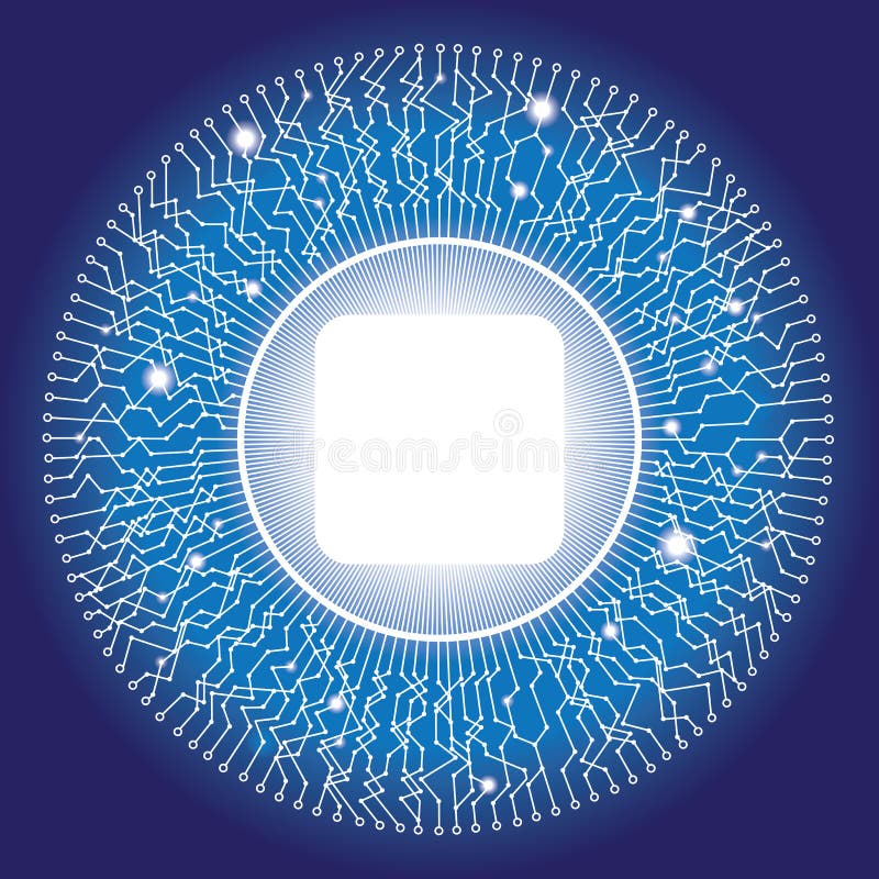 Electronic Circular Circuit Design with Copyspace Stock Vector ...
