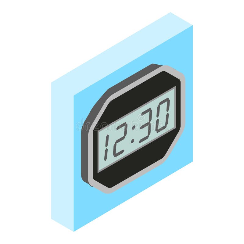 Electronic Clock Icon, Isometric Style Stock Vector - Illustration of ...