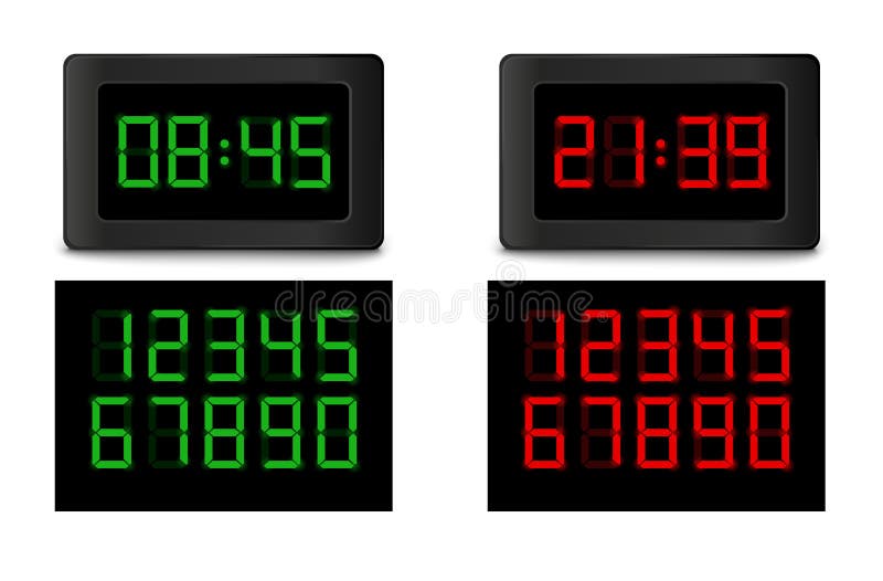 Electronic Clock Isolated Vector Illustration Stock Vector ...