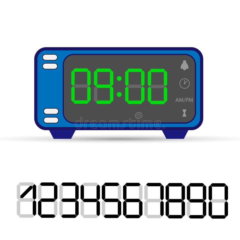Electronic Clock with a Set of Numbers for Design and Design Stock ...