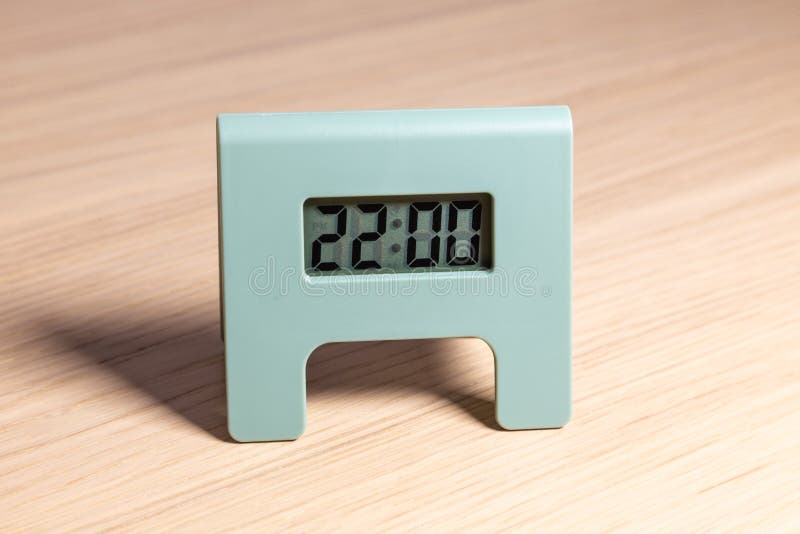 Twenty-two Hours on Electronic Clock Stock Photo - Image of glow ...