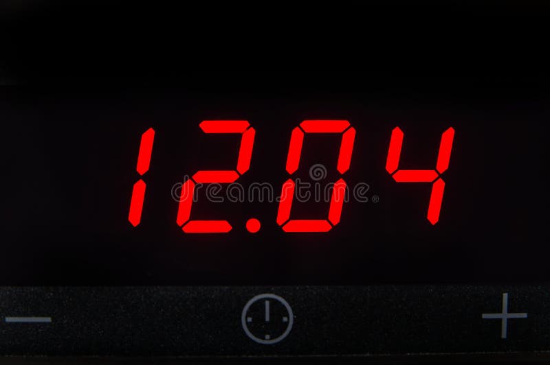 The Electronic Clock. 12.04 Stock Photo - Image of time, sleep: 134784434