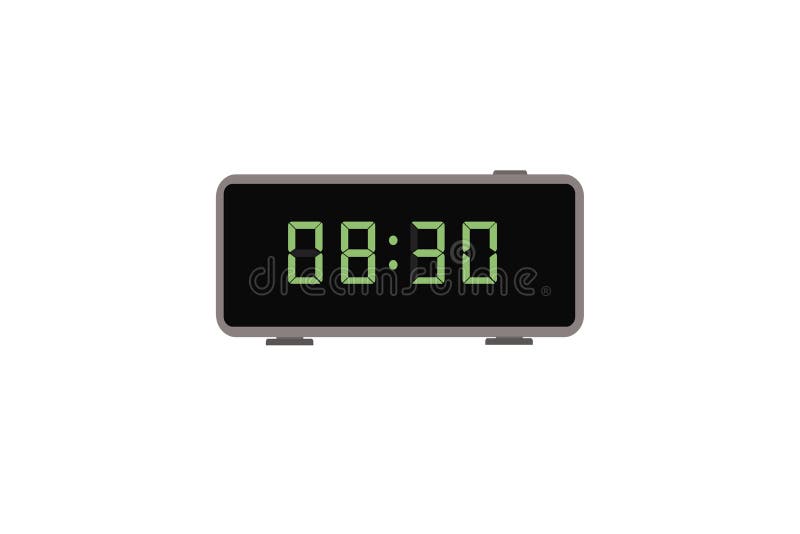 Digital Clock, Vector Illustration. a Set of Electronic Clocks Showing ...