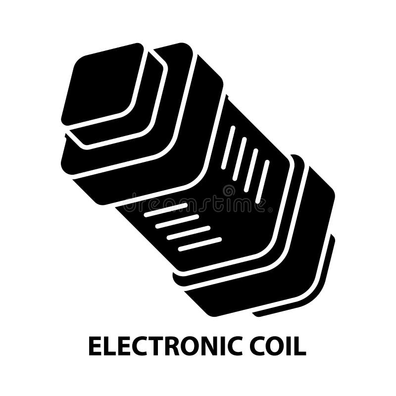 Electronic Coil Icon, Black Vector Sign with Editable Strokes, Concept ...