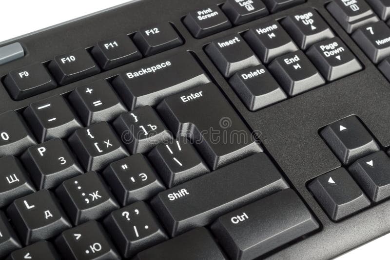 Electronic Collection - Black Computer Keyboard with Key Enter Stock ...
