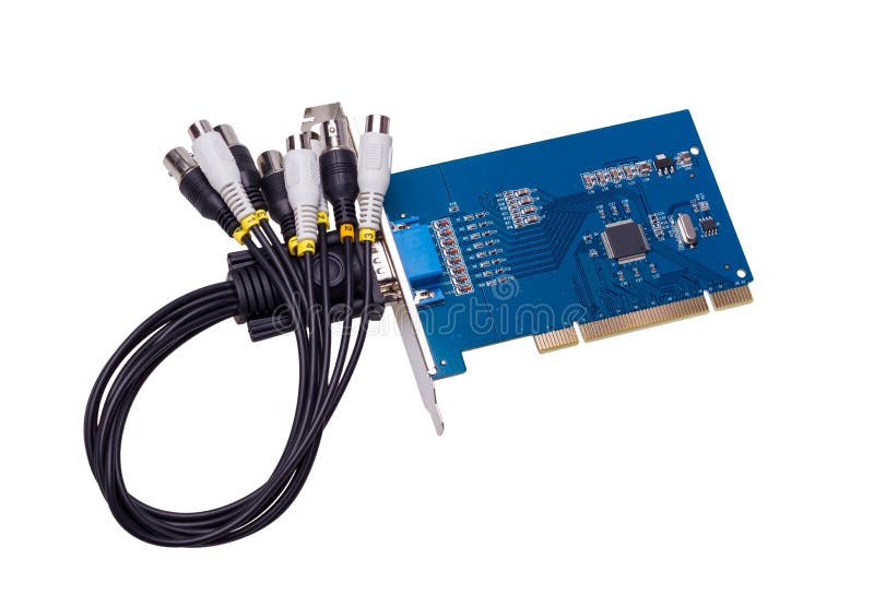 Old Video Capture Card for PC on a White Background Stock Photo - Image ...