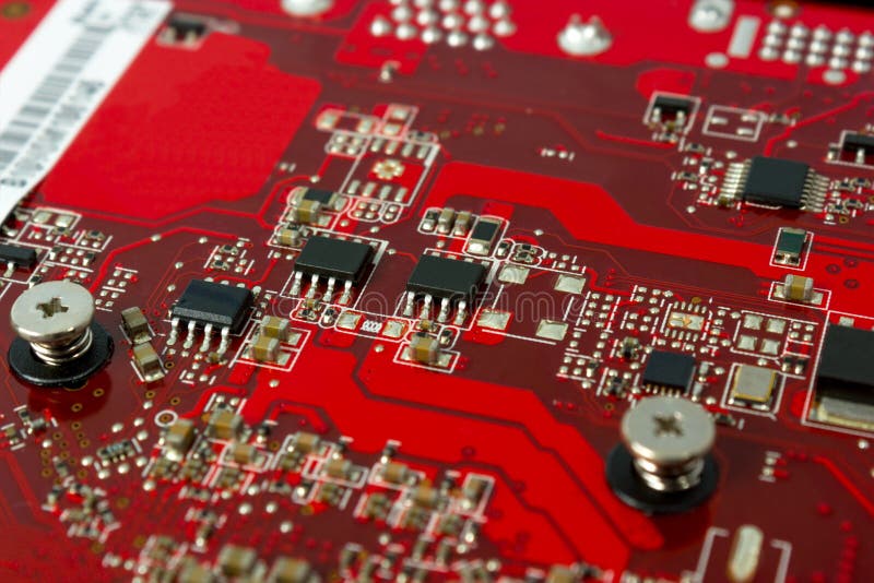 Electronic Collection - Electronic Components on the PCB Stock Photo ...