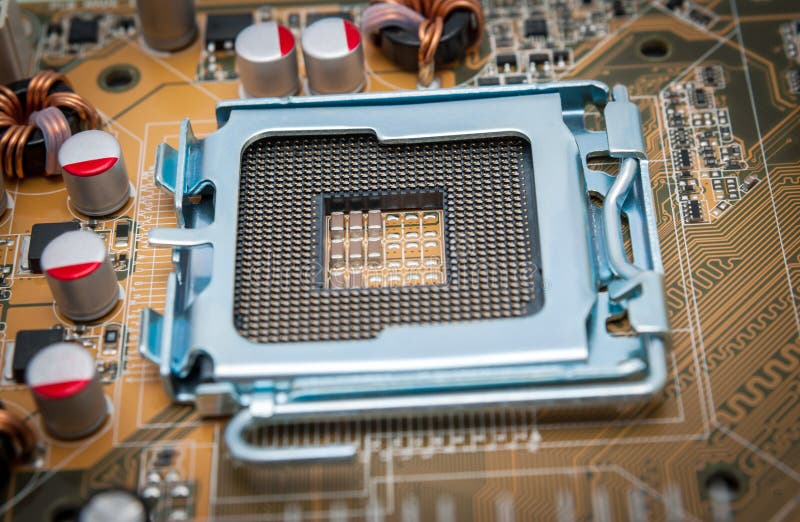 Electronic Collection - Empty CPU Socket Stock Image - Image of mother ...