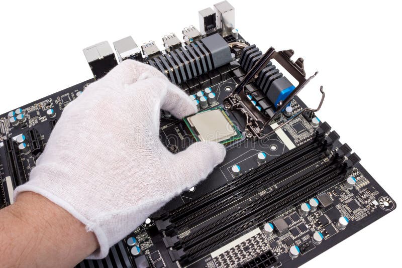 Electronic Collection - Installation of Processor Stock Image - Image ...