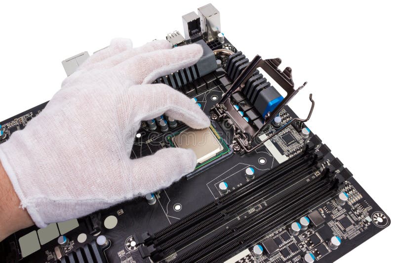 Electronic Collection - Installation of Processor Stock Image - Image ...