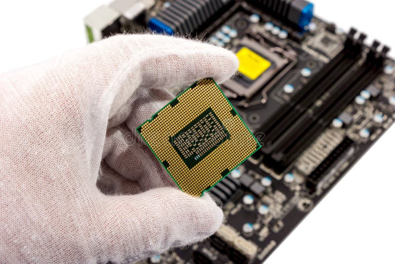Installing Processor on Motherboard Pcb Stock Image - Image of chip ...