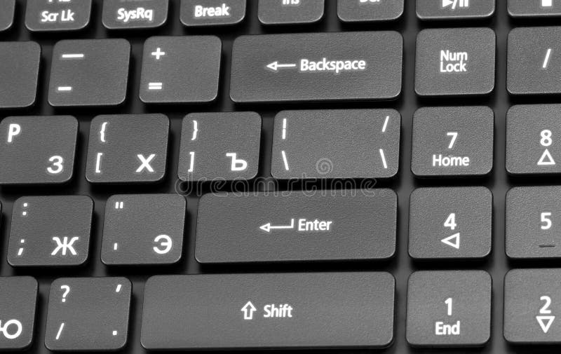 Electronic Collection - Laptop Keyboard with Key Enter Stock Photo ...