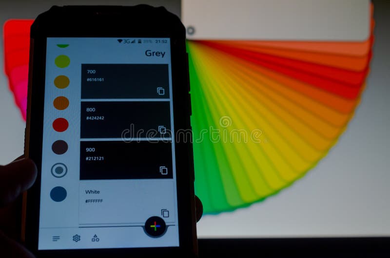 Electronic Color Palettes between a Smartphone and a Laptop. Stock ...
