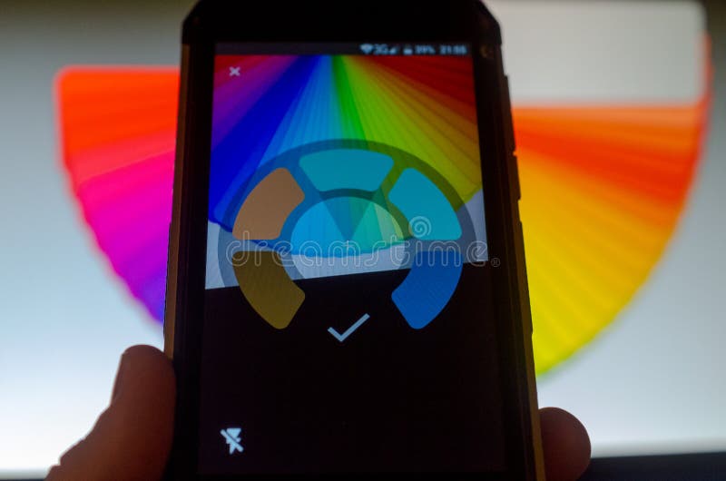 Electronic Color Palettes between a Smartphone and a Laptop. Stock ...