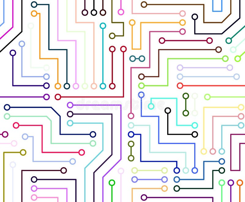 Electronic Colorful Circuit Board Pattern Stock Vector - Illustration ...