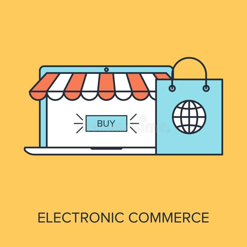 Electronic Commerce Vector Illustration Concept Stock Illustration ...