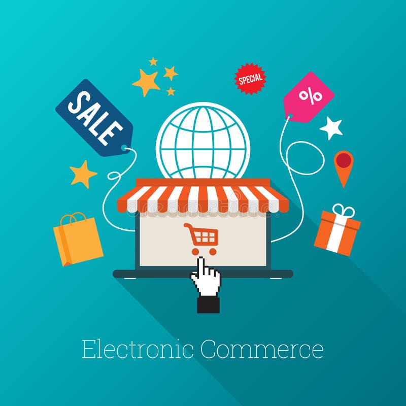 Electronic Commerce stock vector. Illustration of social - 55238472