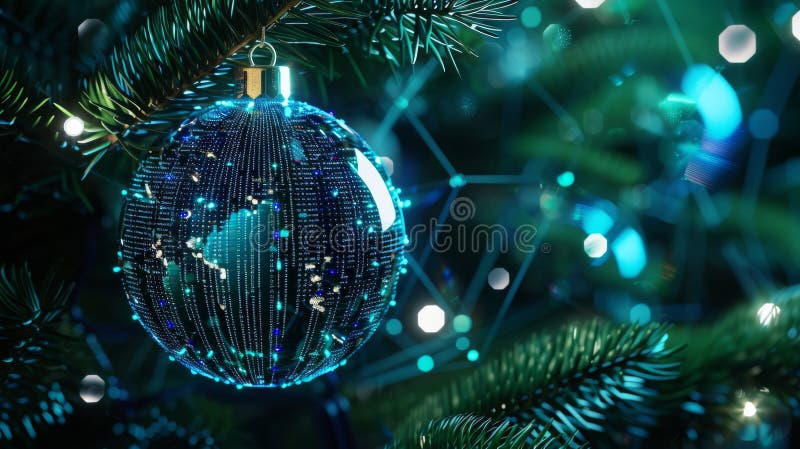 An Electronic, Communication Technology Style Christmas Ball on a Close ...