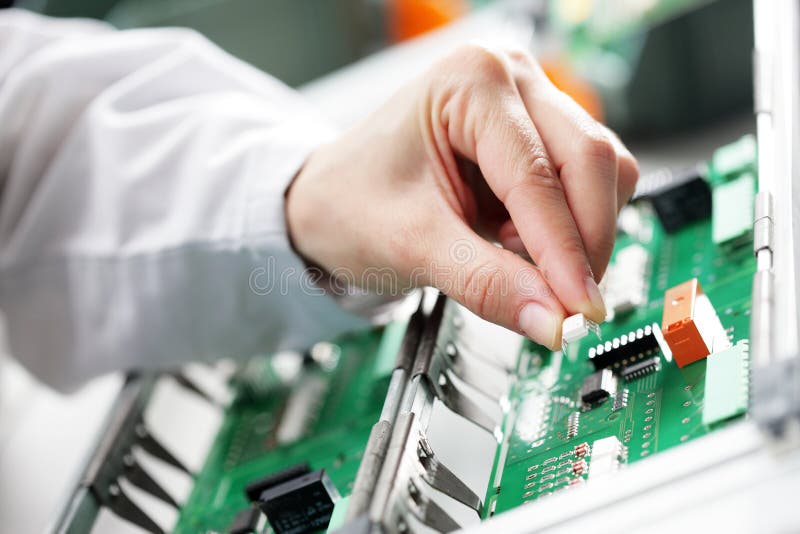 Electronic Component Assembly Stock Image - Image of human, accuracy ...