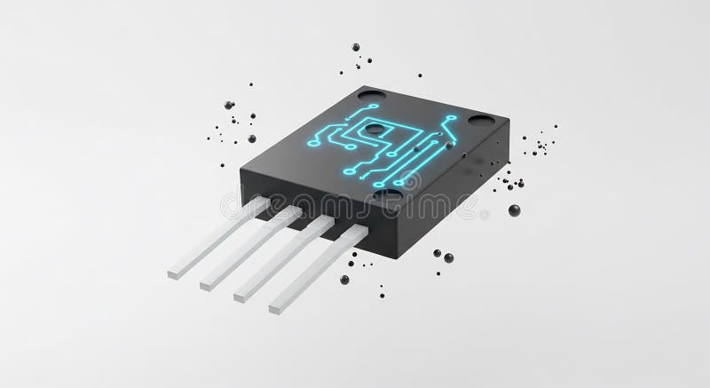 Electronic Component with Circuit Design on Clean Background Stock ...