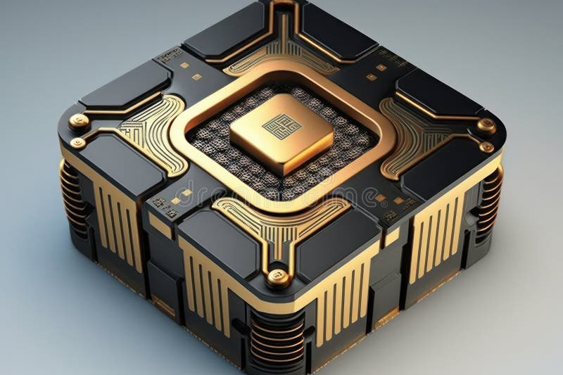 Electronic Component For Computer Created With Generative Ai Technology Stock Illustration
