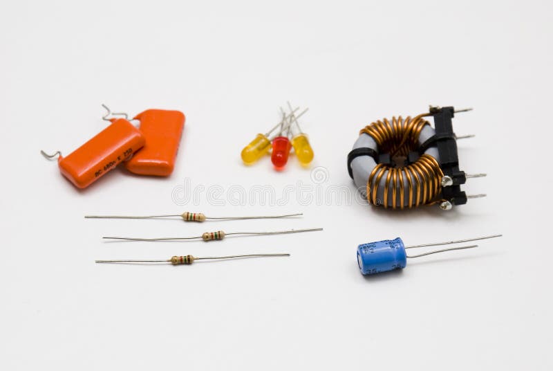 Electronic components stock image. Image of colored, resistance - 3628367