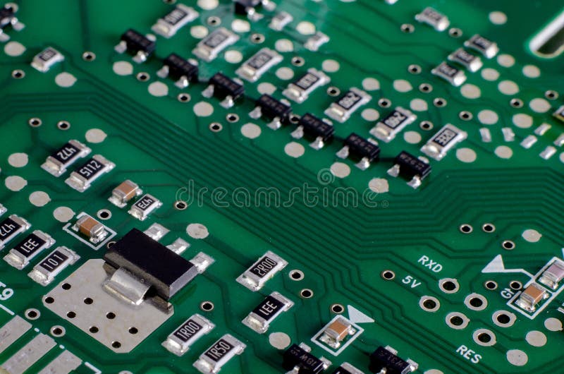Electronic Board with Different Radio a Components Stock Photo - Image ...