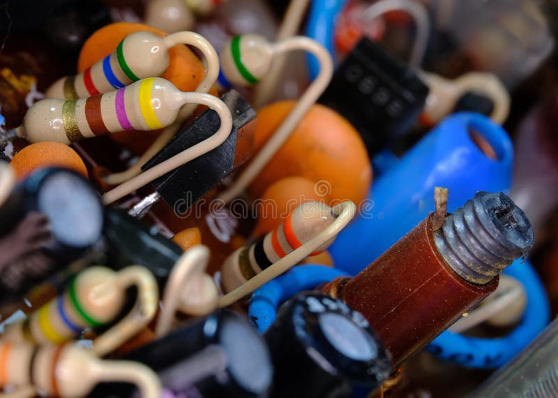 Electronic Components on Circuit Board. Stock Photo - Image of basic ...