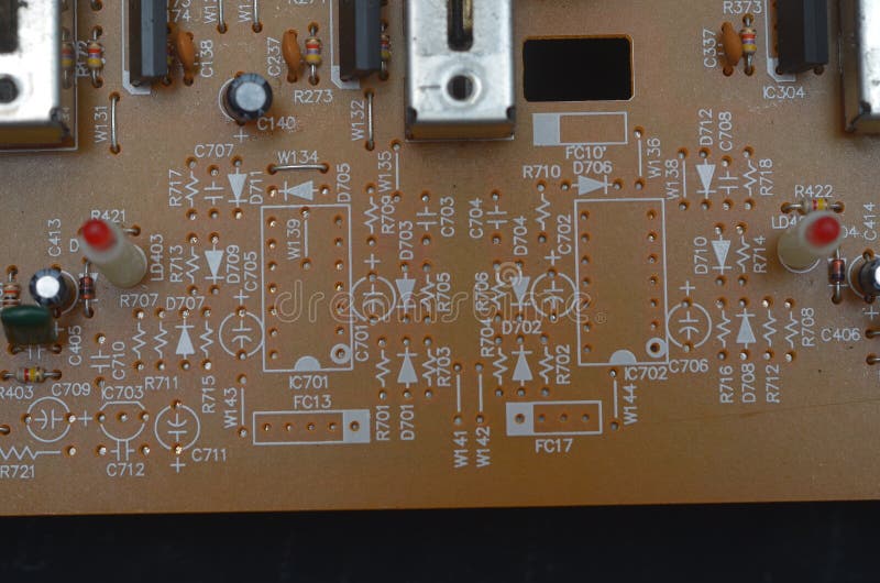 Electronic Components Close-up of Circuit Board Details Stock Photo ...